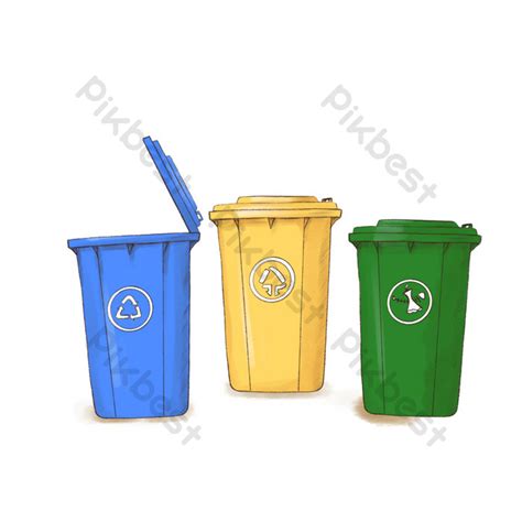 Drawing Garbage Classification Trash Bin Illustration Elements PNG Images PSD Free Download
