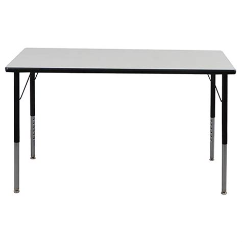 Activity Table 18 X 30 Black Edge Black Legs Adjusts 15 24