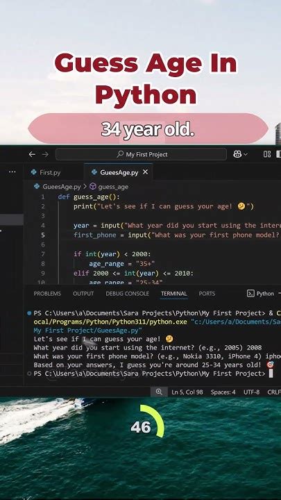 Create A Simple Guess Age Game In Python Pythoncoding Python Coding Girlcode Youtube