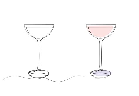 Wine Glass Continues Line Drawing Elegant Minimalist Graphic 13895718