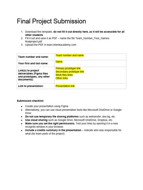 final project submission template pdf