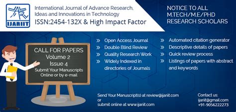 Call For Papers Volume 2 Issue 4 July August 2016 IJARIIT