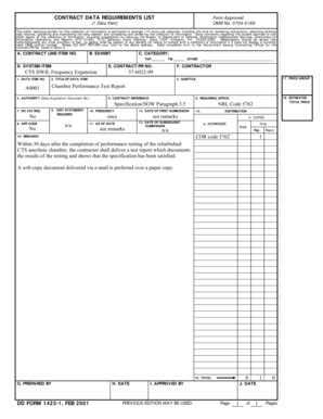 Fillable Online DD Contract Data Requirements List Data Item Fax Email Print
