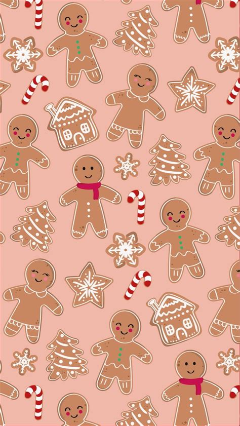 Cute Gingerbread Man Background