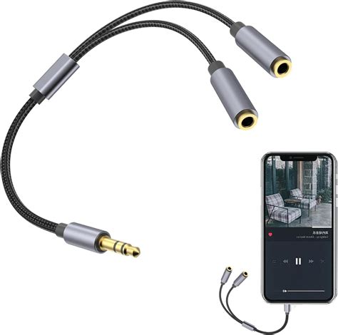 1 2 Audio Jack Splitter Headphone Splitter 3 5mm Aux