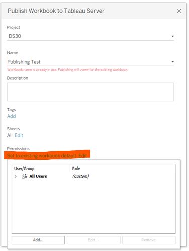 Set Tableau Server Permissions When Publishing A Workbook The Data Babe