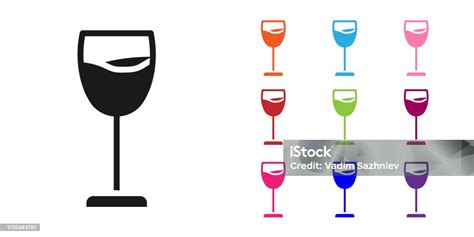 흰색 배경에 고립 된 블랙 와인 유리 아이콘 와인 글래스 표지판 다채로운 아이콘을 설정합니다 벡터 0명에 대한 스톡 벡터 아트 및 기타 이미지 Istock