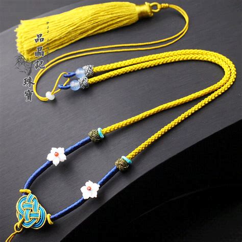 Diy配饰项链金银玉坠吊坠挂件挂坠手工编织佛牌挂脖绳毛衣链调节 虎窝淘