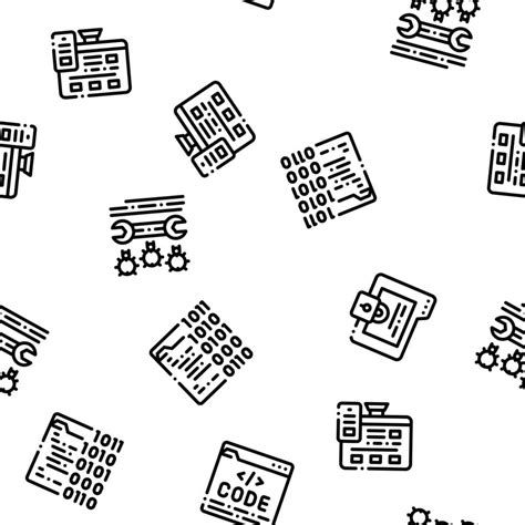 Coding System Vector Seamless Pattern Vector Art At Vecteezy