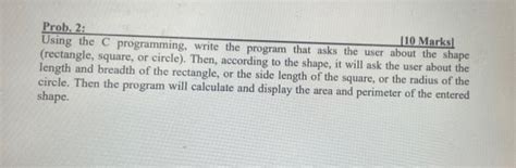 Solved Prob 2 110 Marks Using The C Programming Write
