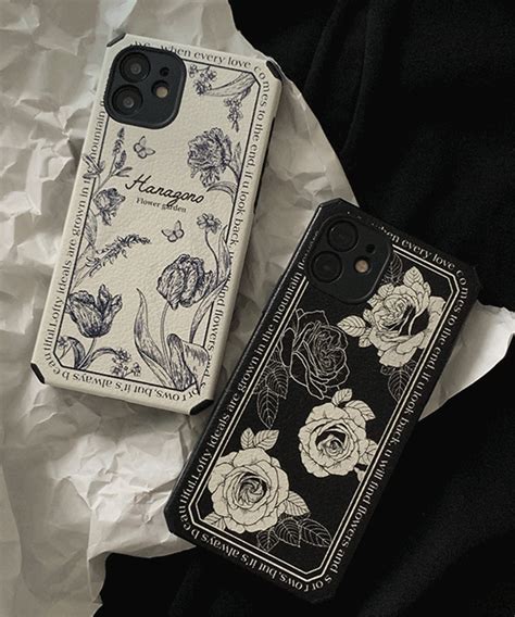 [14입고] 레트로 로즈 장미 아이폰케이스 폰케이스 가죽 세트 케이스 에이블리