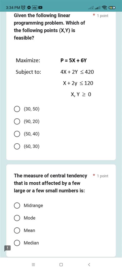 Solved Determine The Standard Deviation 1 Point Of The Given Data