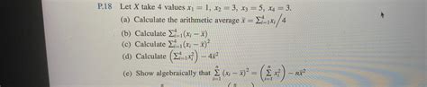 solved p 18 ﻿let x ﻿take 4 ﻿values x1 1 x2 3 x3 5 x4 3 a