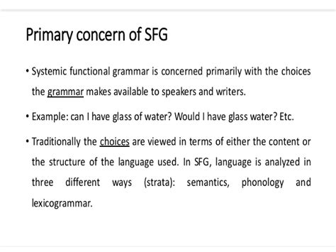 Systemic Functional Grammar By Almaspptx