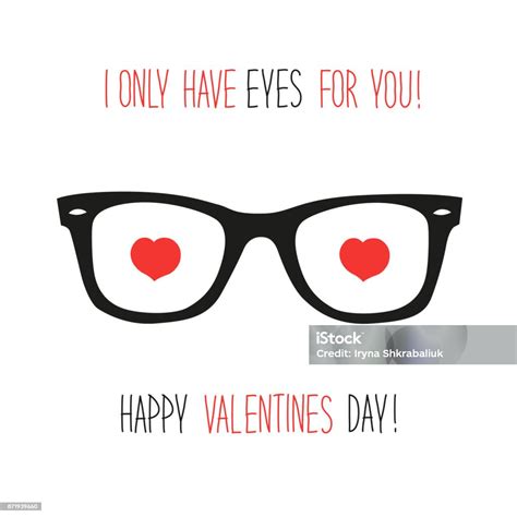 재미 있는 안경과 심장 모양의 눈을 가진 귀여운 특이 한 빈티지 발렌타인 카드 안경에 대한 스톡 벡터 아트 및 기타 이미지 안경 밸런타인데이 하트 모양 Istock