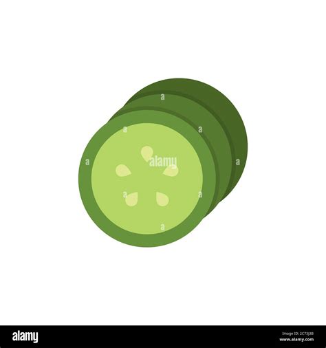 Cucumber Slice Vector Icon Symbol Isolated On White Background Stock Vector Image And Art Alamy