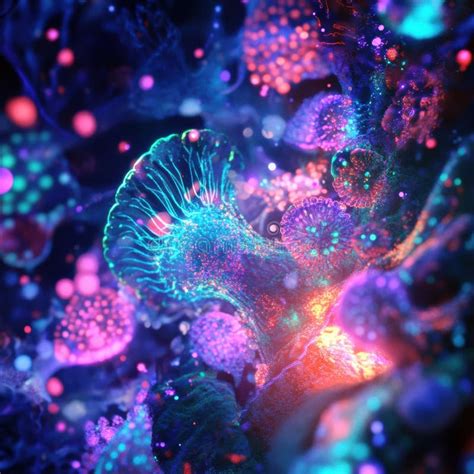 Viruses Interacting With Human Cells Under High Magnification Revealing