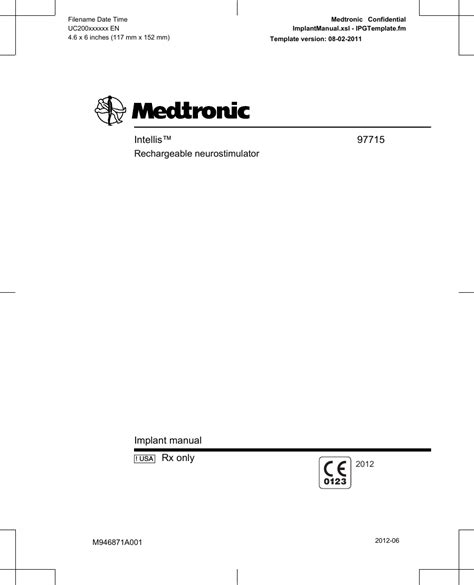 Medtronic 97715 Implantable Neurostimulator User Manual