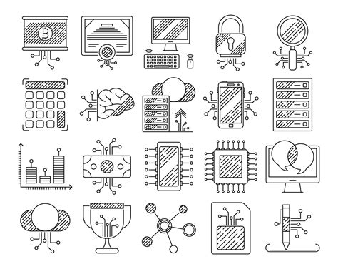 Digital Services Icons Suitable For A Wide Range Of Digital Creative Projects 17069406 Vector