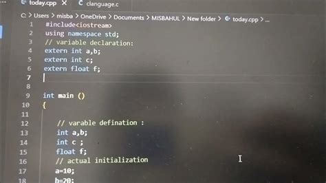 Variable Declaration C Language Coding Youtube