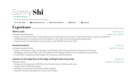 Resume Templates Github TEMPLATES EXAMPLE TEMPLATES EXAMPLE