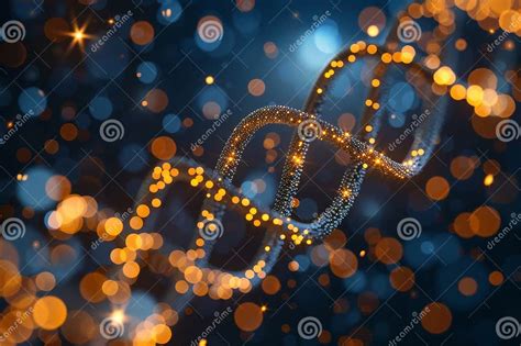 Lustrous Dna Loops Sparkle Against A Backdrop Of Bokeh Lights