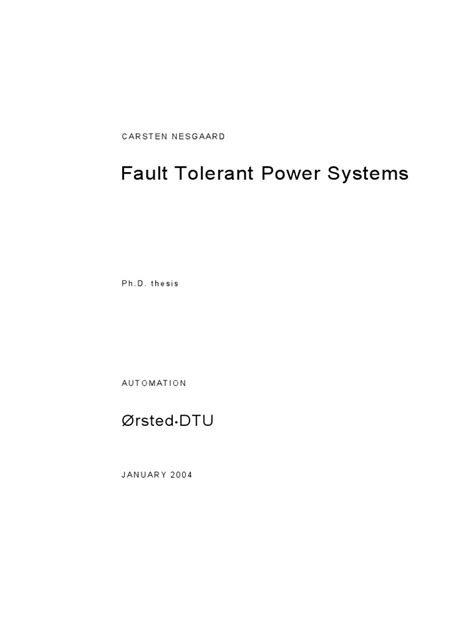 Fault Tolerant Power Systems Pdf Reliability Engineering