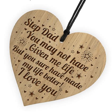 Step Dad Ts Engraved Heart Thank You Step Dad T Birthday