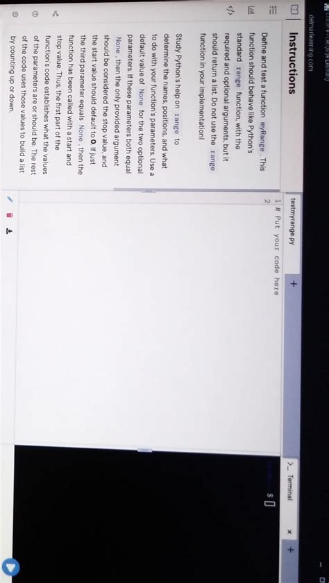 Solved Define And Test A Function Myrange This Function