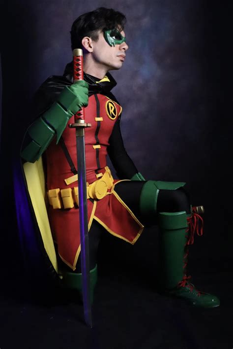 Damian Wayne Robin Costume New Red Robin Superhero Damian Wayne Tim