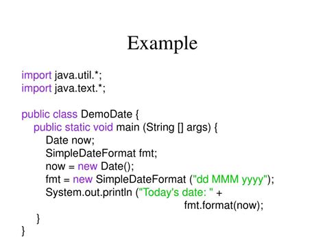 Ppt Time And Date Representation In Java Powerpoint Presentation Id