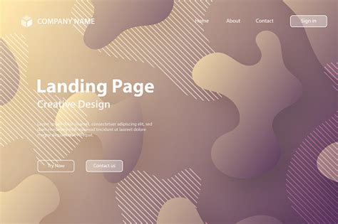 방문 페이지 템플릿 브라운 그라데이션 배경에 유체 모양이 있는 추상 설계 가상현실에 대한 스톡 벡터 아트 및 기타 이미지 가상현실 갈색 갈색 배경 Istock