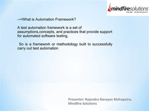 Selenium Automation Framework Ppt