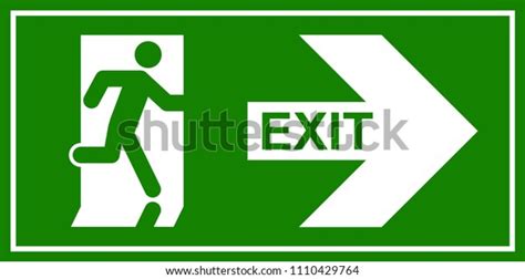 Emergency Exit Sign Man Running Out Stock Vector Royalty Free Shutterstock