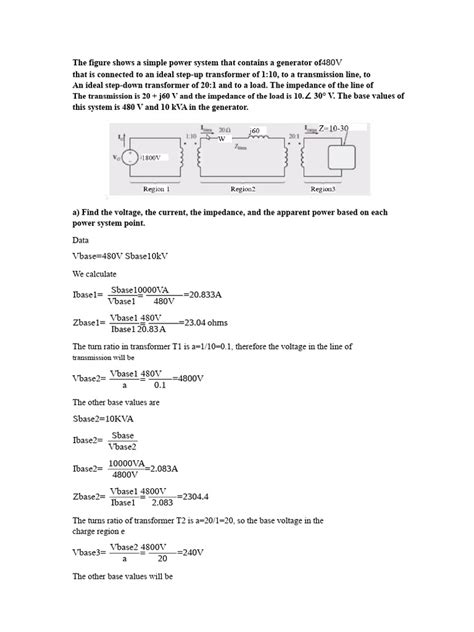 The Figure Shows A Simple Power System That Contains A 480 V Generator