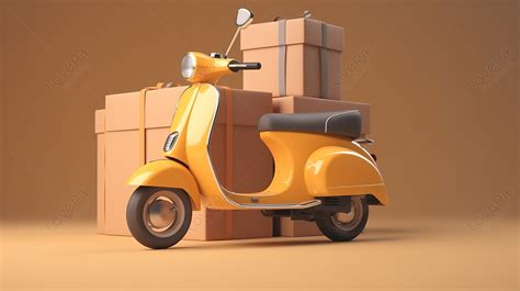 온라인 쇼핑 강화 신속하고 효율적인 포장 유통을 위한 스쿠터 구동 배송의 3d 개념 도입 효율적 배경 배달 서비스 배경 효율 배경 이미지 Hd 효율적 배달 서비스