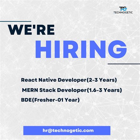 technogetic pvt ltd on linkedin wearehiring reactnativedeveloper mernstackdeveloper…