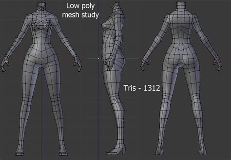 Lowpoly Body Mesh Training 3 By Onmioji On Deviantart Blender Character Modeling Character