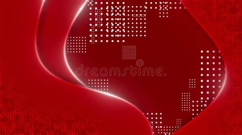 Red Color Circular Dots Glowing Paper Cut With Square Shapes Hi Tech Luxury Design Loop Able