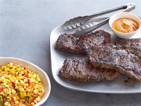 Buffalo Steaks With Pickled Corn Salad And Hottish Sauce Recipe Marc