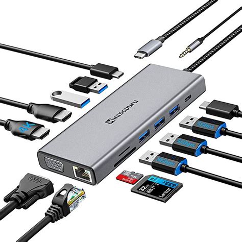 Minisopuru UCH801 N Hub Thunderbolt Port Docking Station Business Accessory