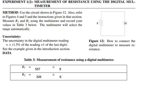 Solved EXPERIMENT MEASUREMENT OF RESISTANCE USING THE Chegg