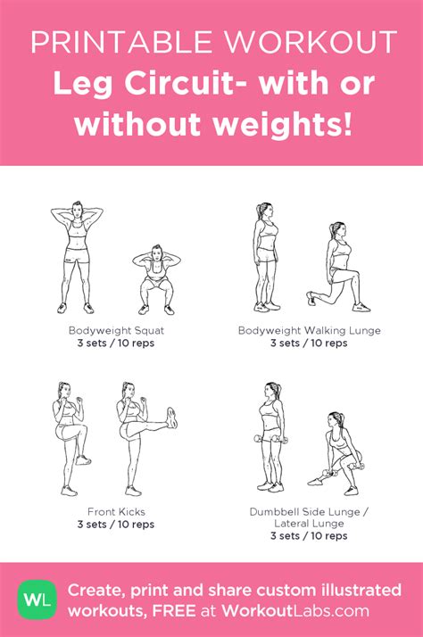 Leg Circuit With Or Without Weights Gym Back Workout Circuit