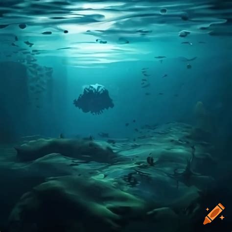 Underwater Scene With Dramatic Lighting