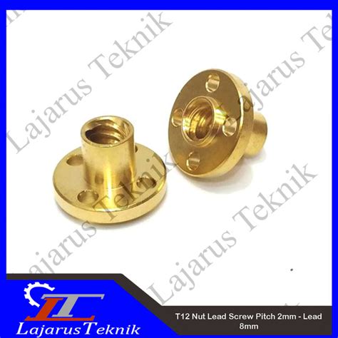 Jual T12 Nut Lead Screw Pitch 2mm Lead 8mm 4start Kota Cimahi Lajarus Teknik Tokopedia