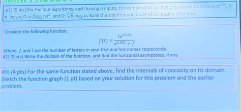 solved 1 5 ﻿pts ﻿for the four algorithms each having n