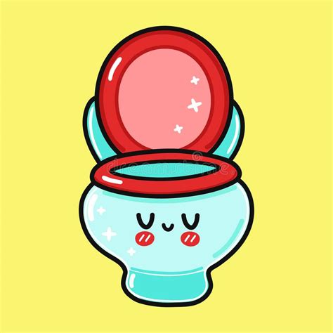 Cute Funny Toilet Character Vector Hand Drawn Cartoon Kawaii Character