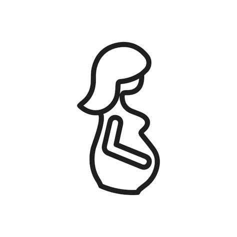 Premium Vector Pregnant Woman Icon Simple Thin Outline