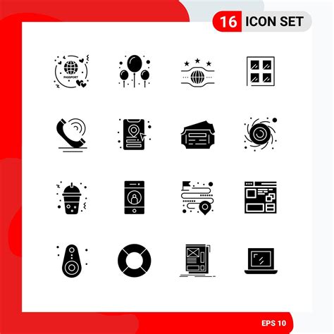 16 Universal Solid Glyph Signs Symbols Of Services Communication Champion Call Construction