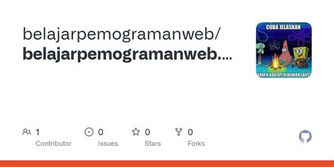 GitHub Belajarpemogramanweb Belajarpemogramanweb Github Io